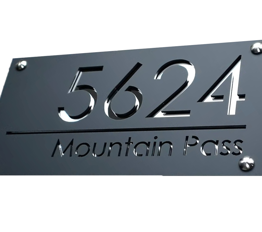 Numar de casa personalizat cu negru si auriu - Noblivio.ro